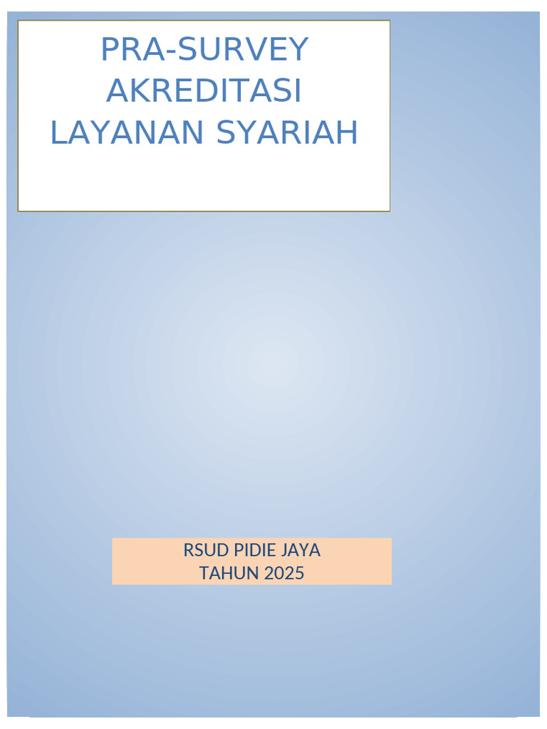 Tor Persiapan Pra Survey Akreditasi Syariah 2025 | PDF