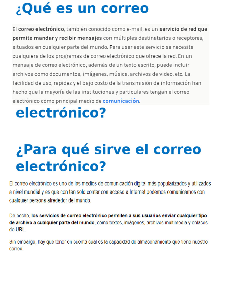 Qué es un correo electrónico | PDF