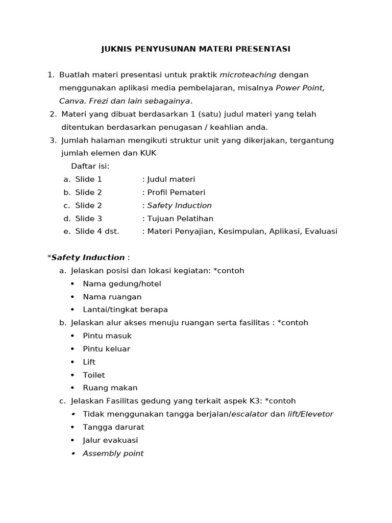 002 - Juknis Penyusunan Materi Presentasi | PDF