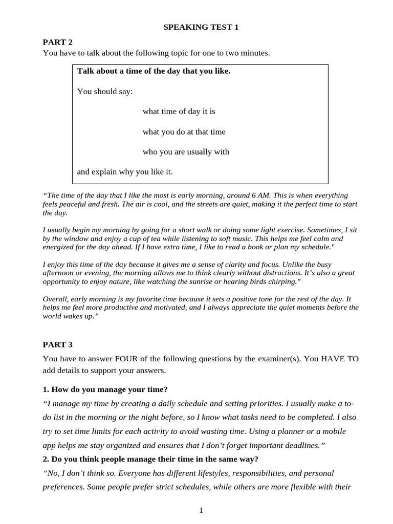 Sample Answer For IELTS Speaking Part 2 & 3 | PDF | Cost Of Living ...