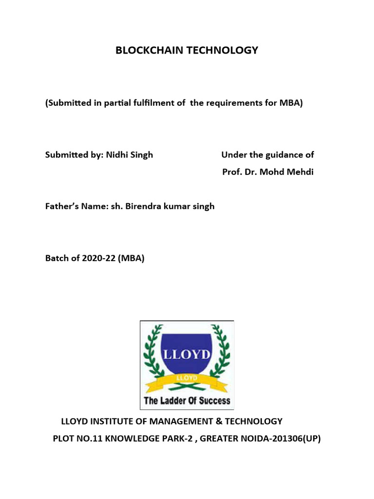 Block Chain Technology Mini Project 2 FINAL | PDF | Cryptocurrency | Databases