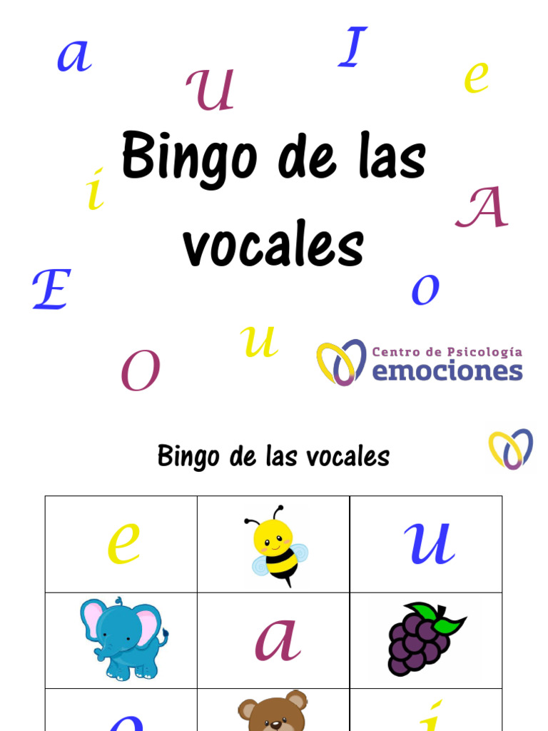 Bingo de Las Vocales | PDF