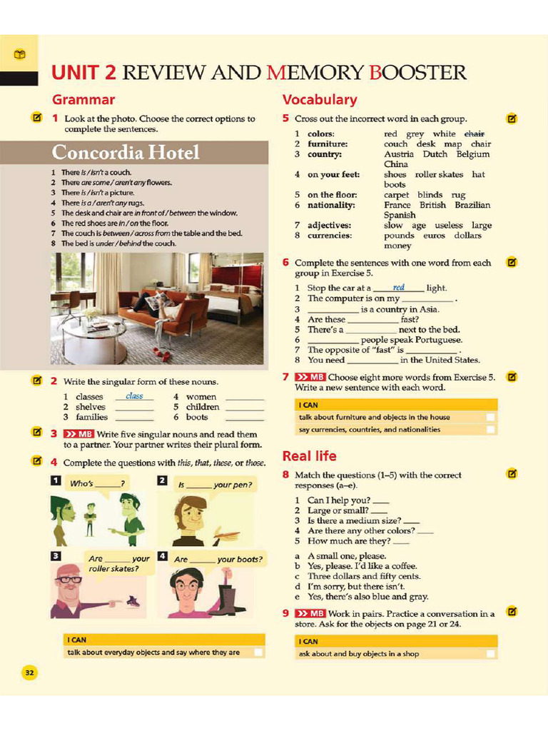 Grammar & Booster - U2 | PDF