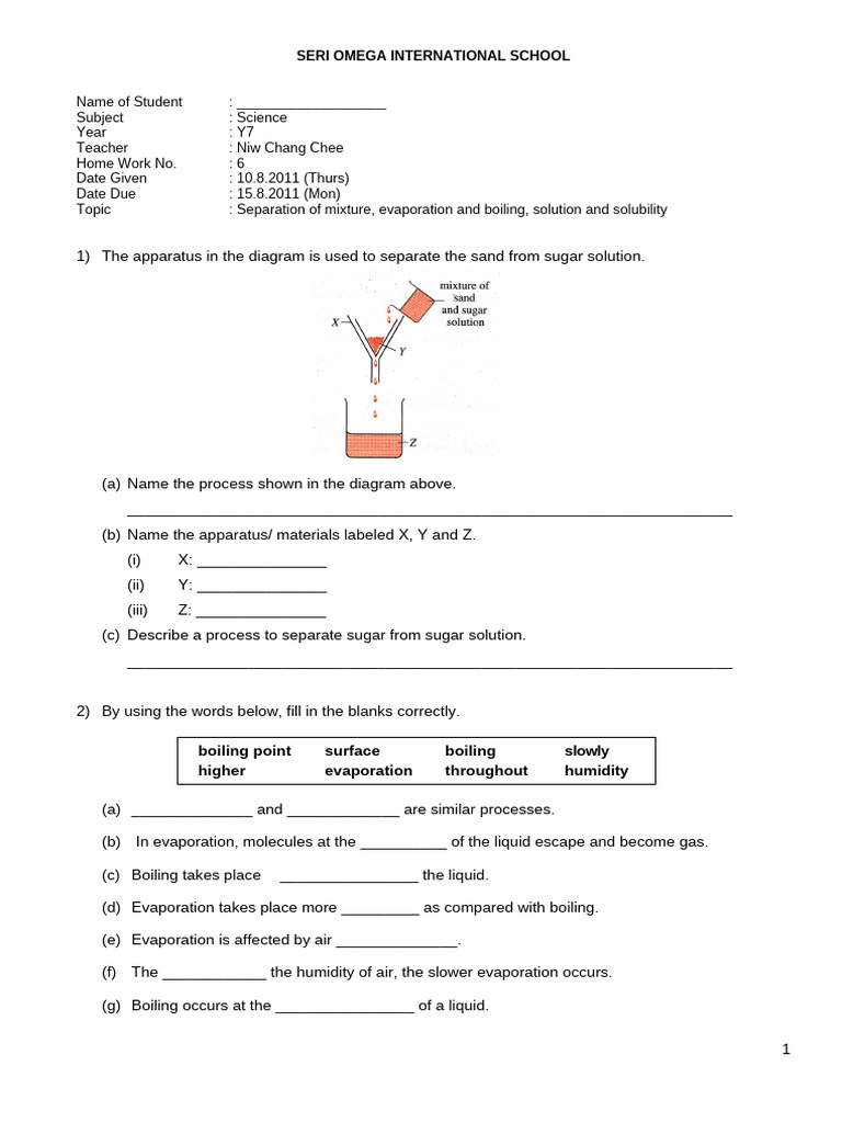Homework 6 | PDF | Evaporation | Boiling