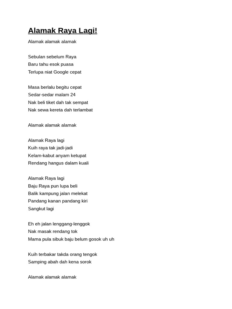 Alamak raya lagi | PDF