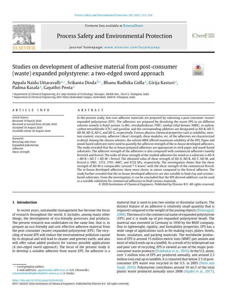 Uttara Valli 2021 | PDF | Adhesive | Chemical Compounds