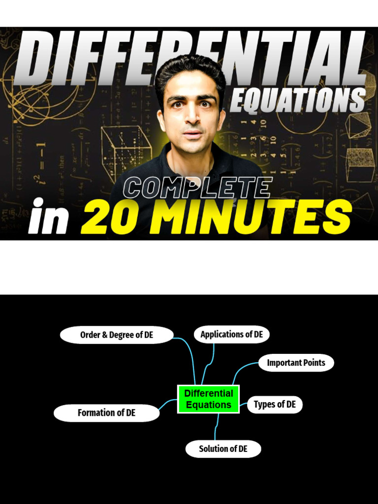 Differential Equations in 20 Mins | PDF | Equations | Derivative