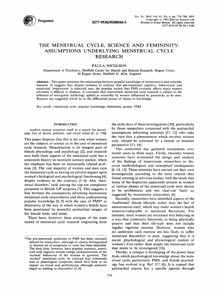 The Menstrual Cycle Science and Feminini | PDF | Premenstrual Syndrome ...