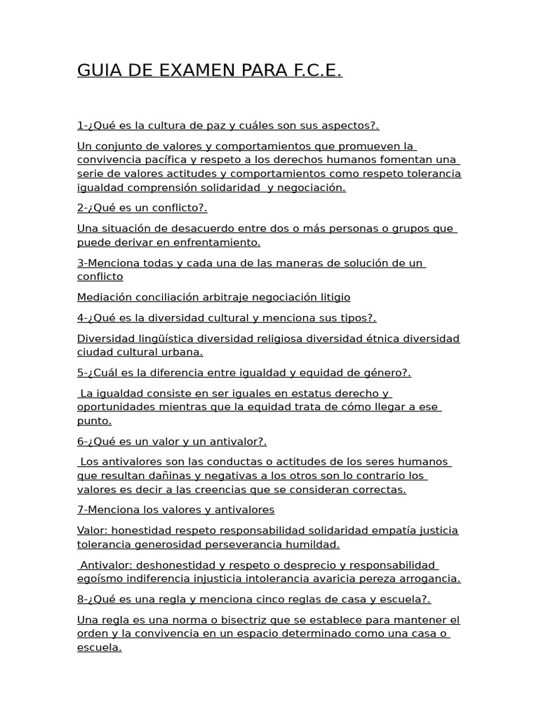 Guia de Exame para F.C.E. Hgs | PDF | Tolerancia | Comportamiento