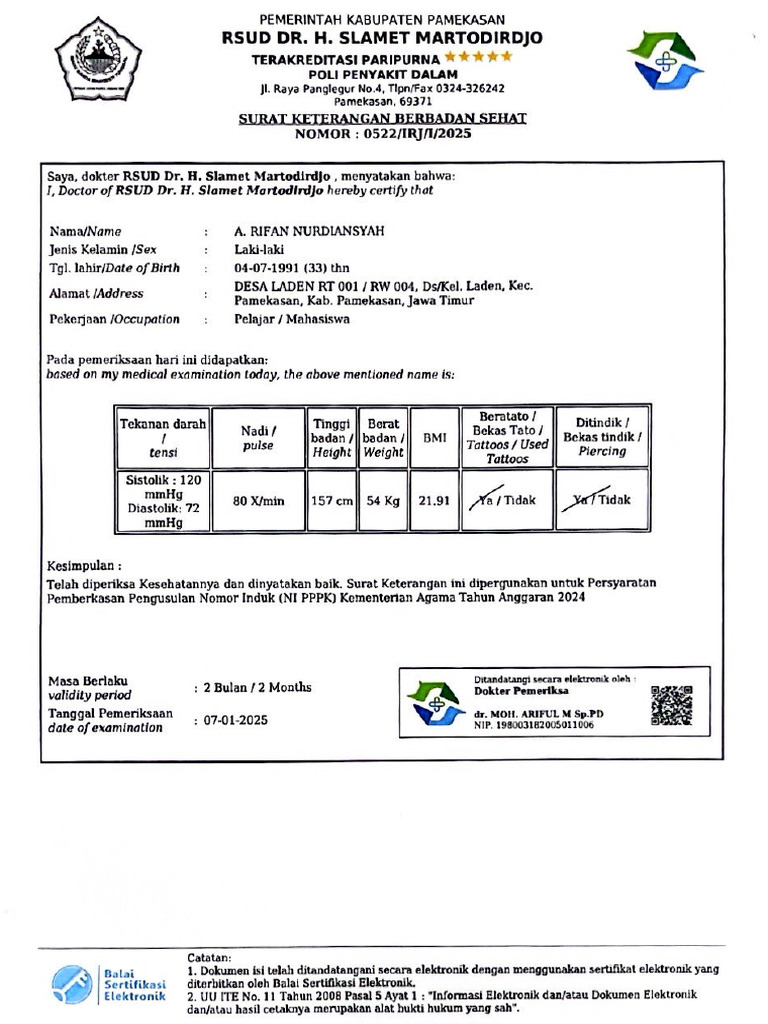 Suket Jasmani Rohani Rifan | PDF