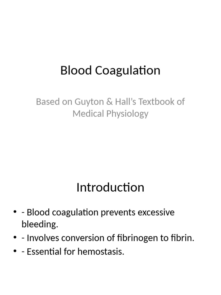 Blood Coagulation Presentation | PDF