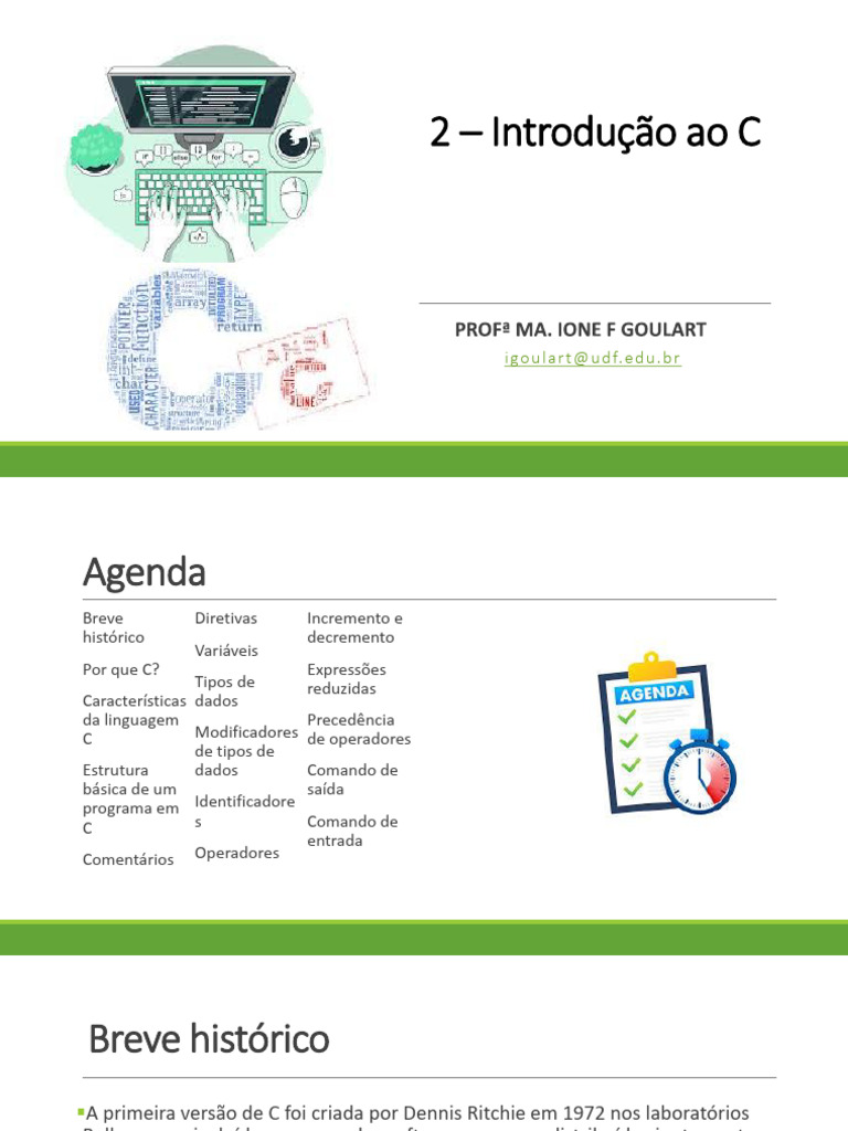 2 - Introdução Ao C | PDF | Linguagem de programação | C (linguagem de ...