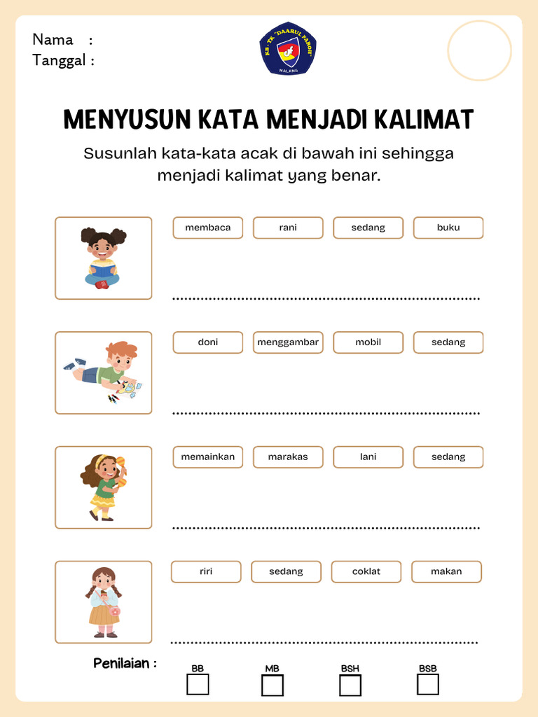 Contoh Menyusun Kata Menjadi Kalimat | PDF