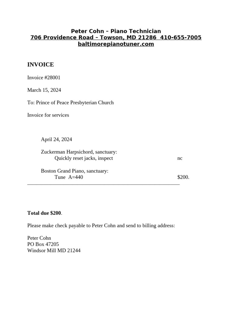 POP Church Invoice#28001 | PDF
