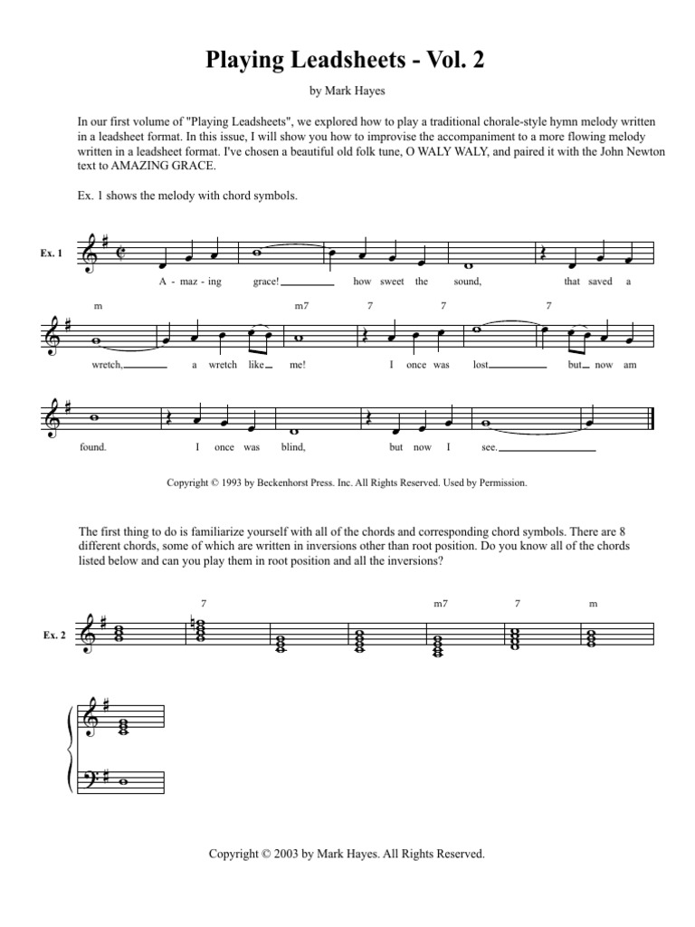 Leadsheets Vol. 2 P. 1 | PDF | Lead Sheet | Chord (Music)