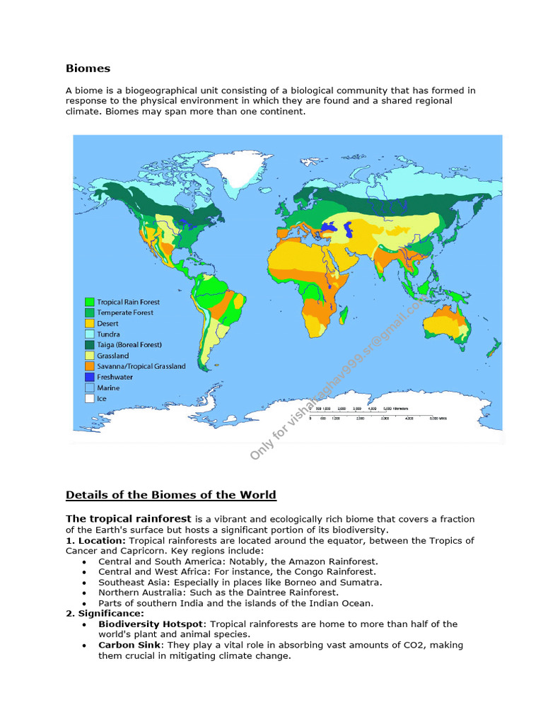Overview of Global Biomes and Ecosystems | PDF | Desert | Grassland