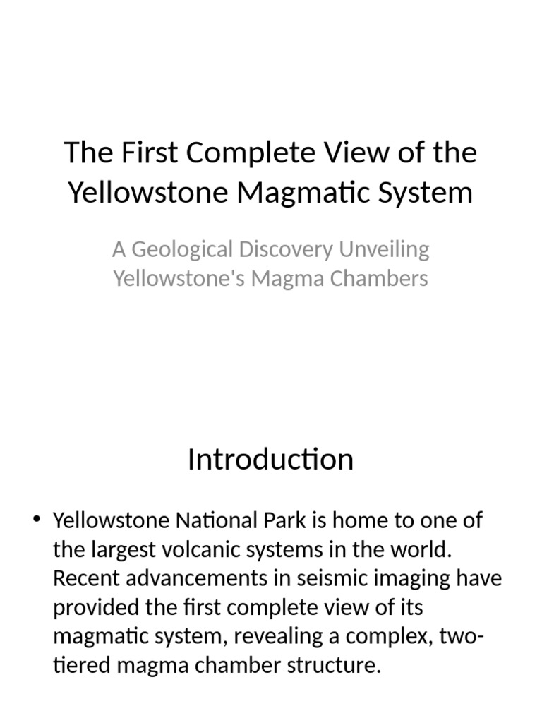 Yellowstone Magmatic System Revealed | PDF