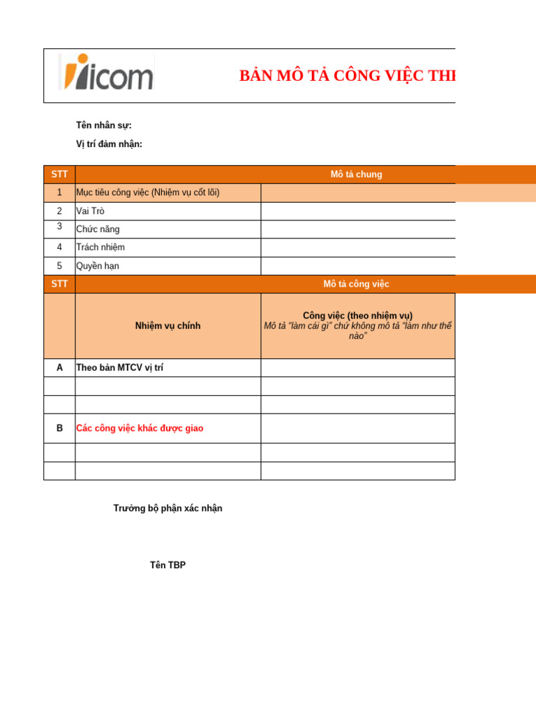 2. Form - MTCV theo từng NS | PDF