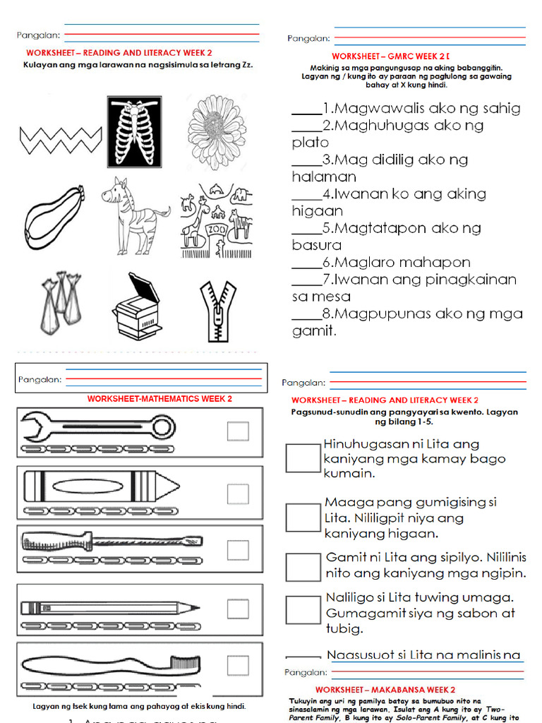 Worksheet-Mathematics Week 2 | PDF