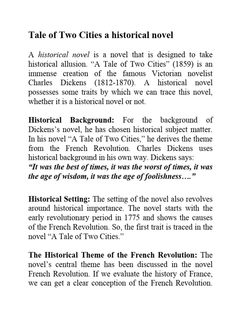 Historical Context of A Tale of Two Cities | PDF | A Tale Of Two Cities