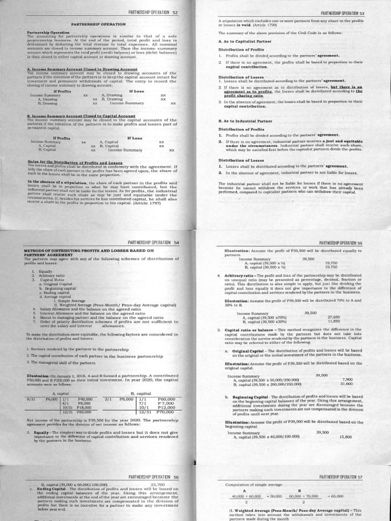 Chapter 2 Partnership Operation | PDF