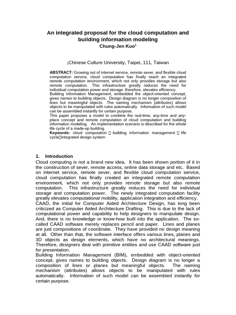 Cloud Computing and BIM | PDF | Building Information Modeling | Cloud Computing