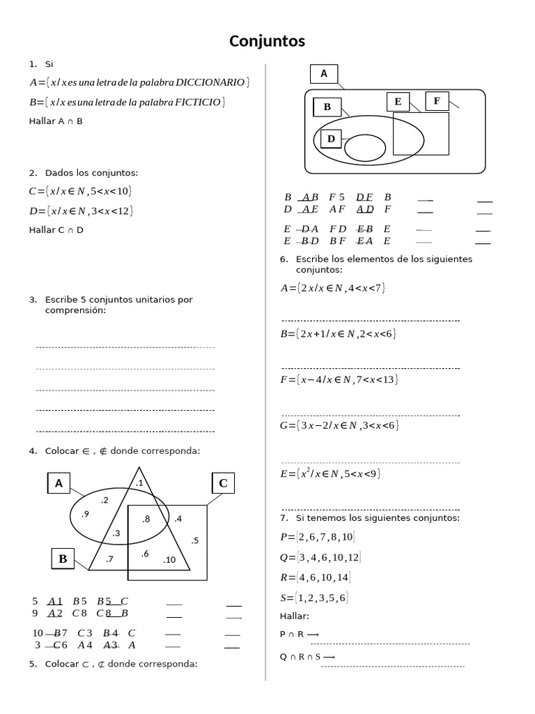 Conjuntos 6to Primaria | PDF