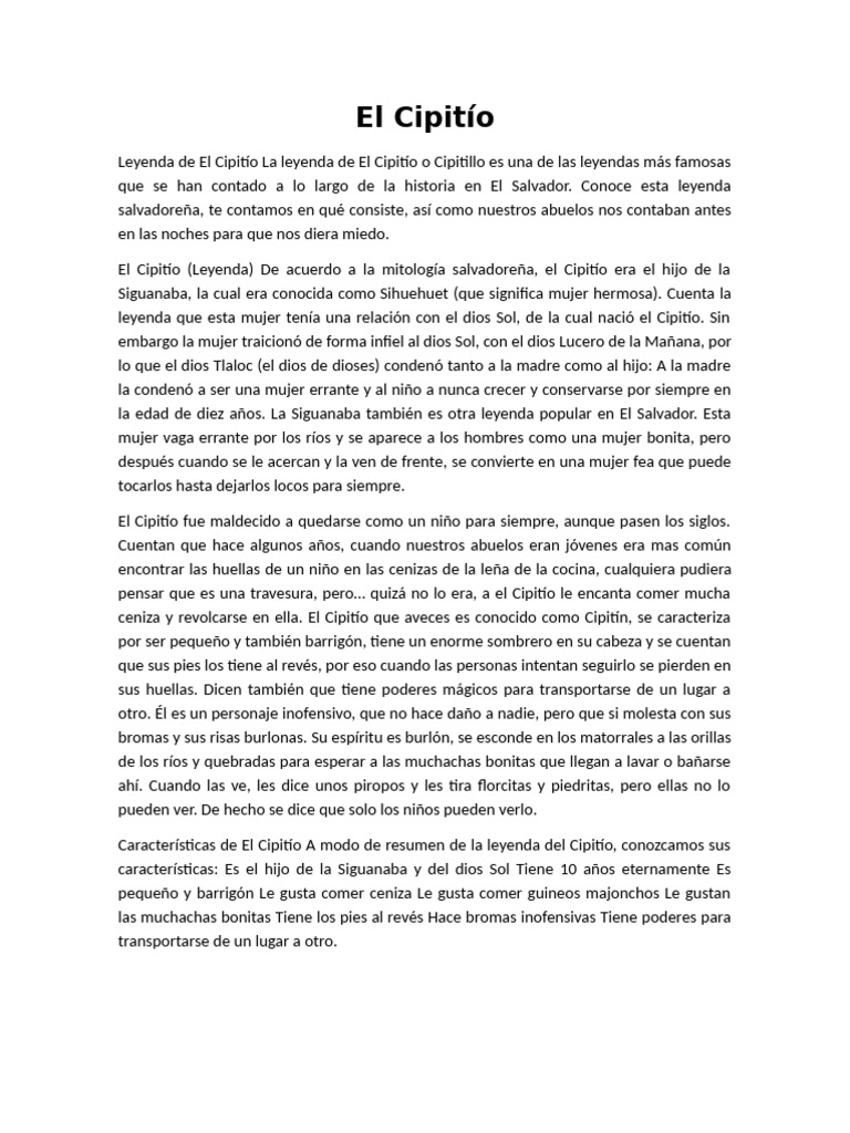 Leyendas Y Mitos De El Salvador Pdf