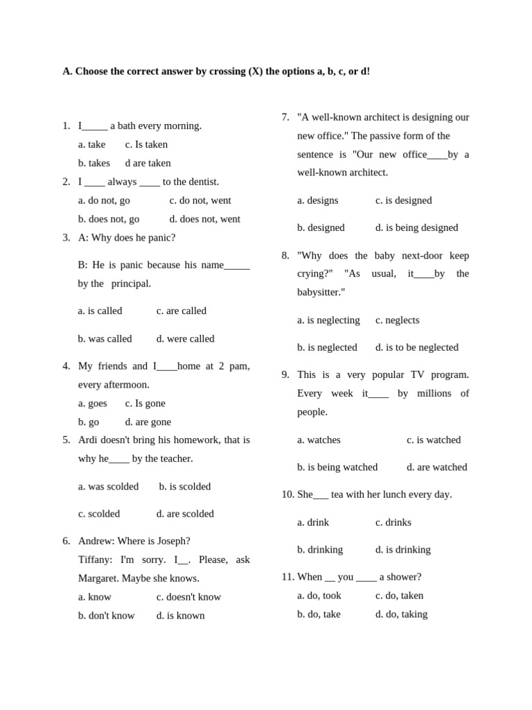 soal simple present | PDF