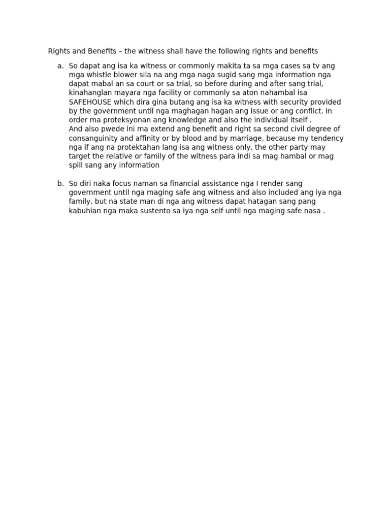 Rights and Benefits | PDF