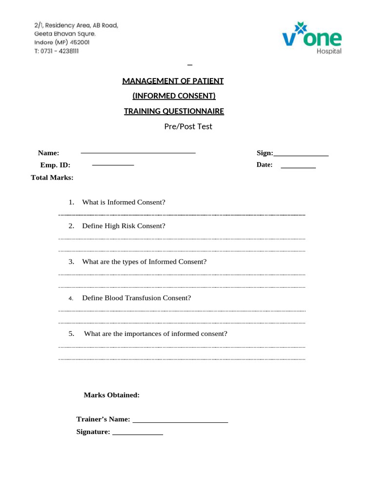 Informed Consent Test Paper | PDF