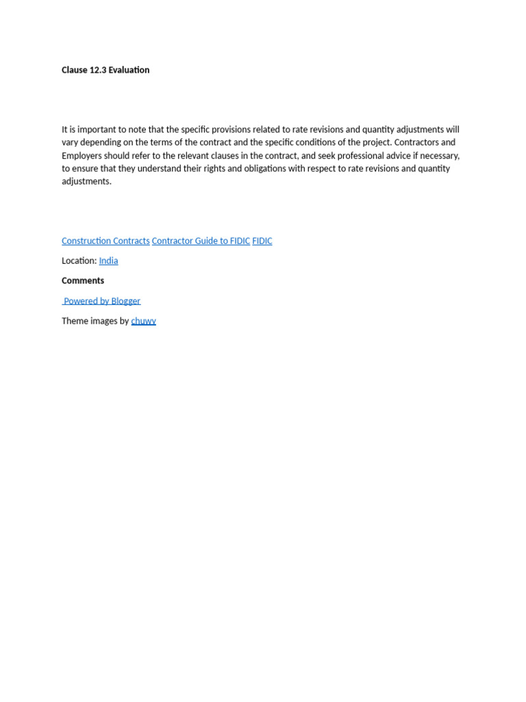 Fidic Note Part 3 | PDF