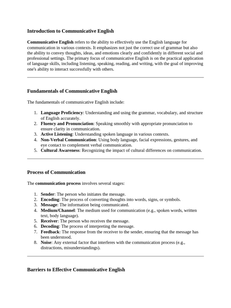 Introduction To Communicative English | PDF | Communication | Nonverbal ...