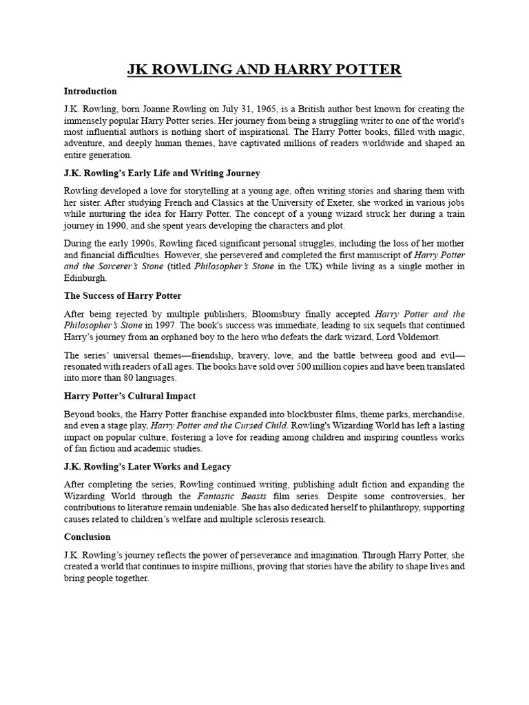 JK ROWLING | PDF | Harry Potter | J. K. Rowling
