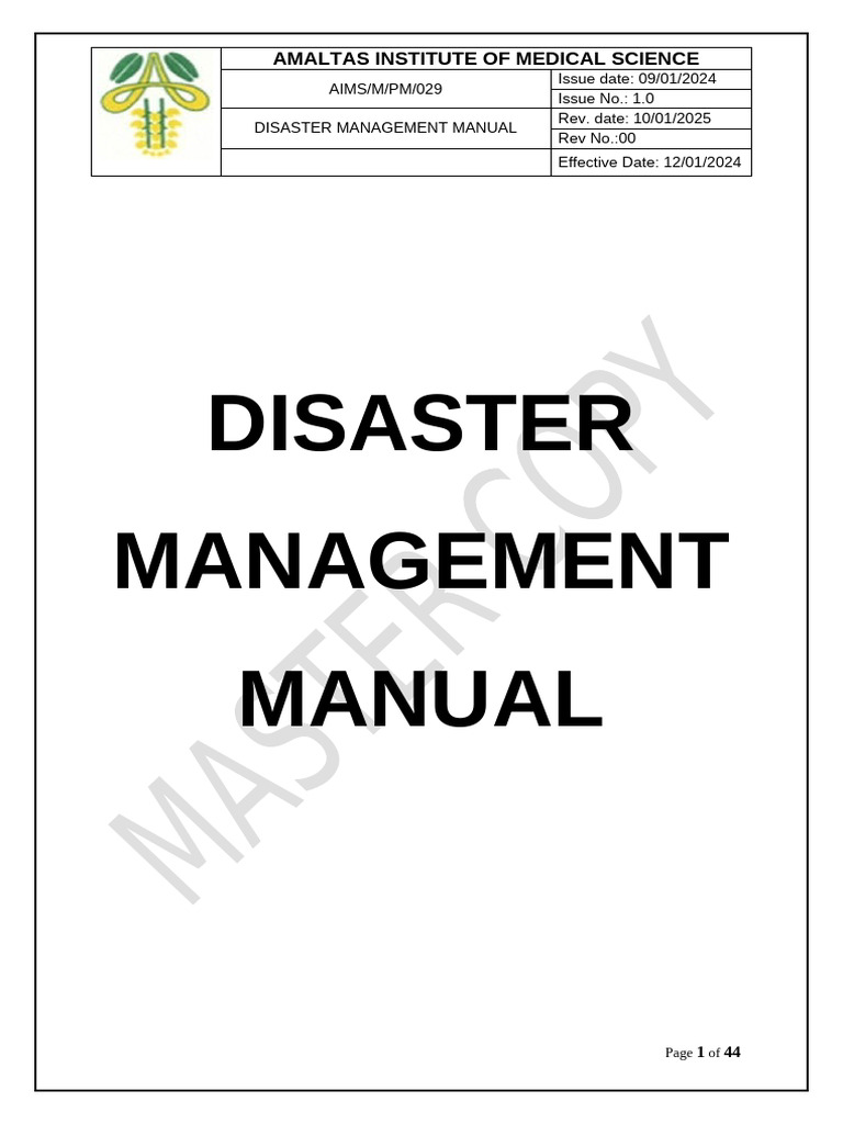Disaster Management Manual 2024 | PDF | Emergency Department | Hospital Disaster Management Manual 2024 | PDF | Emergency Department | Hospital