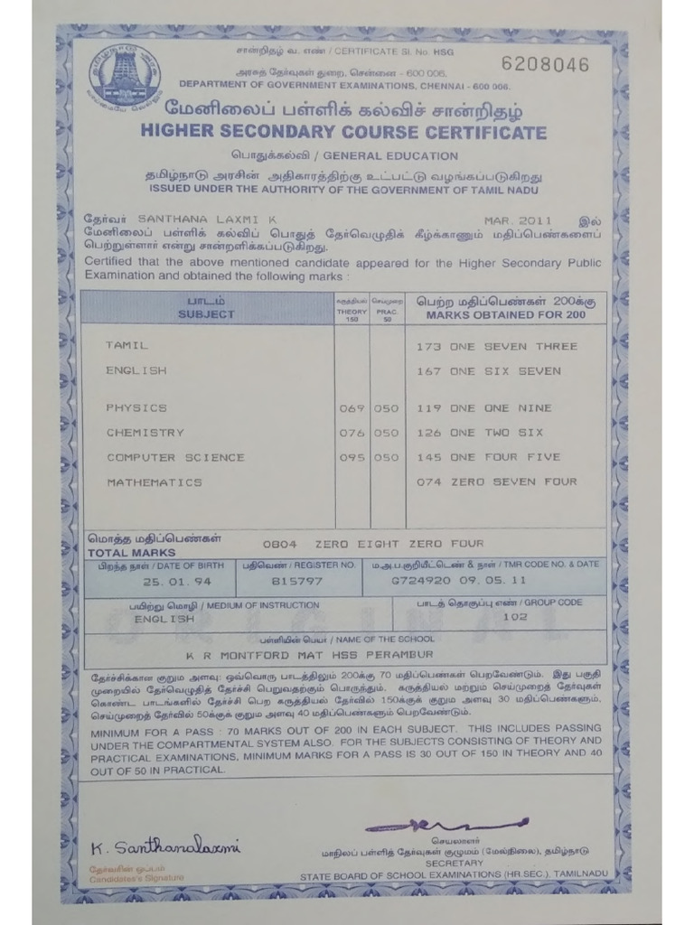 12TH Marksheet | PDF