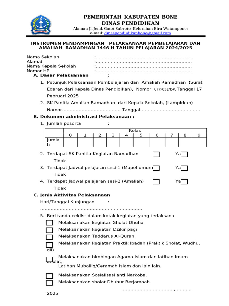 Instrumen Pendamp. Pembel. Ramadhan | PDF