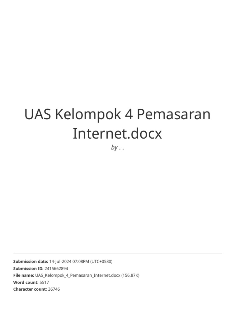 UAS Kelompok 4 Pemasaran Internet | PDF | Computing