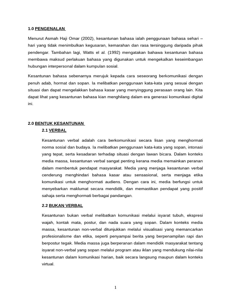 Pengantar Bahasa Melayu Komunikasi | PDF