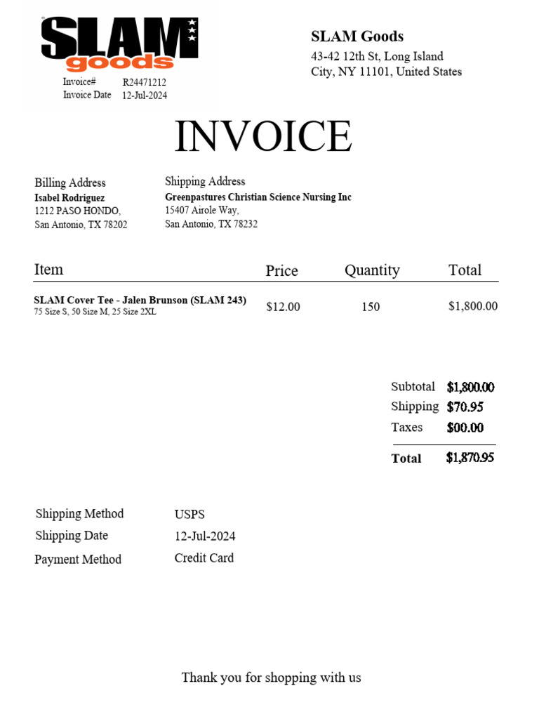 slam_goods_invoice backup backup | PDF