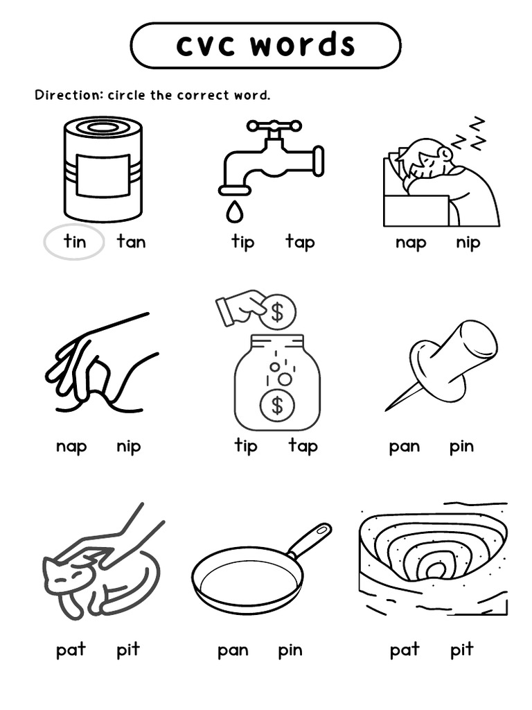 CVC Words Activity Worksheet | PDF