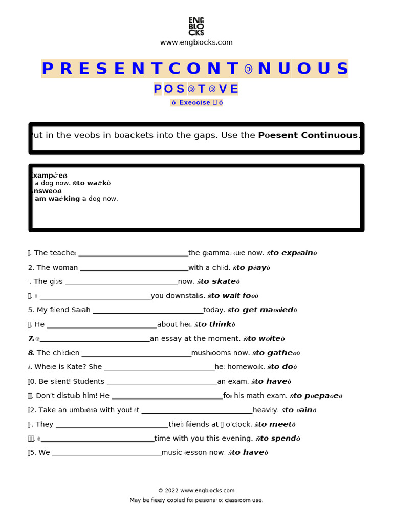 Present Continuous Positive | PDF