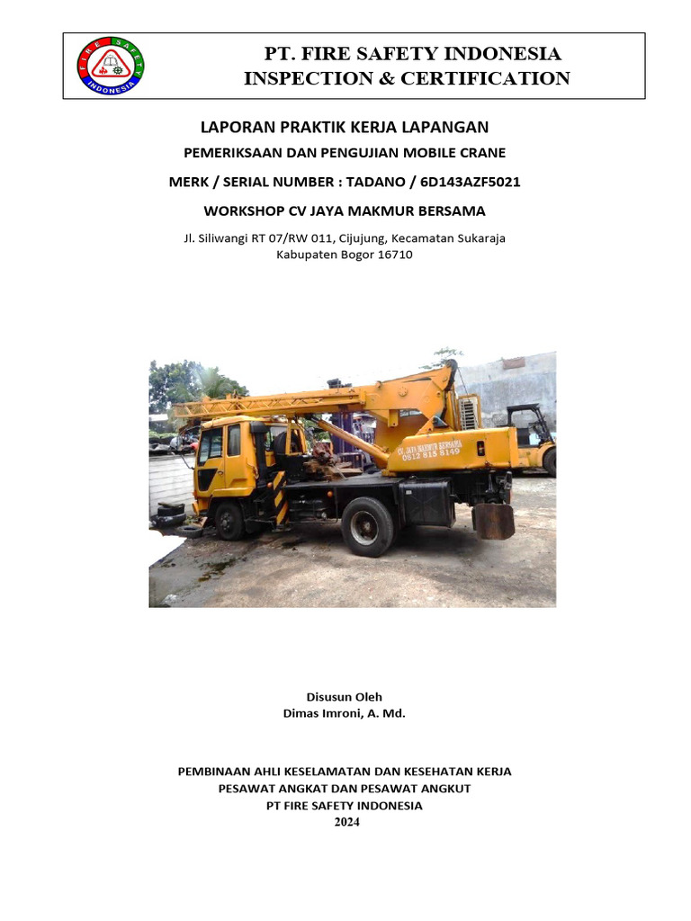2. Laporan Praktek Mobile Crane | PDF