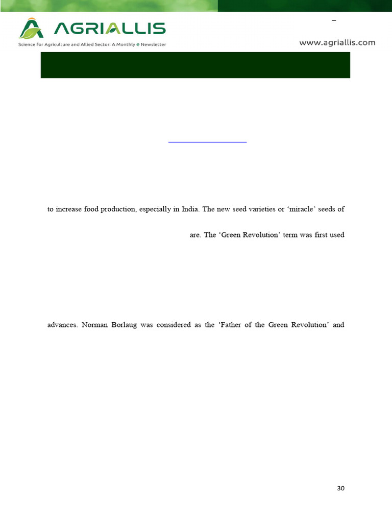 Green Revolution: Impacts on Agriculture | PDF | Green Revolution ...