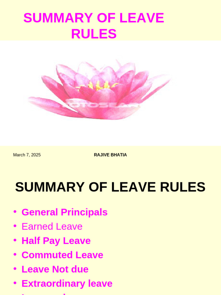 Comprehensive Leave Rules Overview | PDF | Salary | Parental Leave