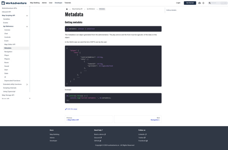 Metadata - WorkAdventure Documentation | PDF | Metadata | Software Engineering