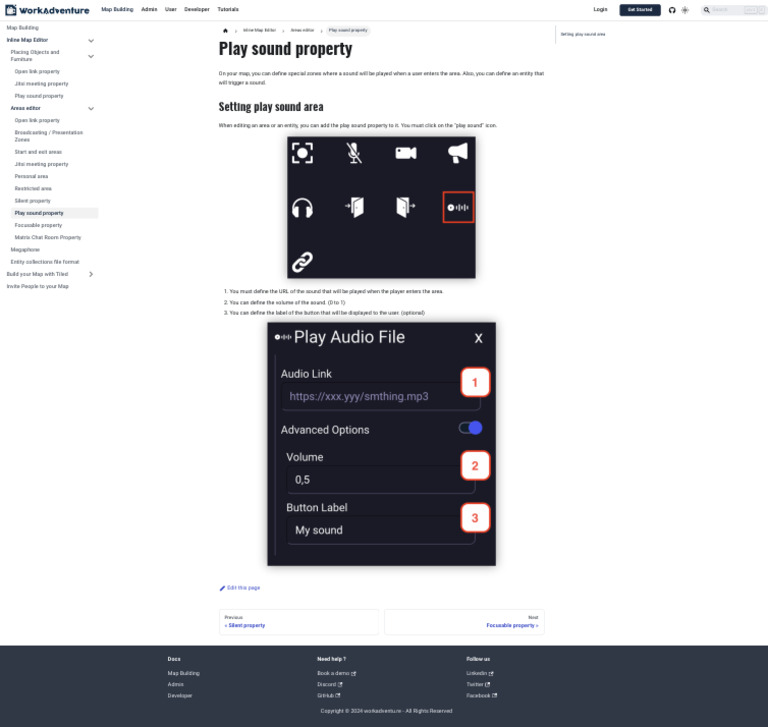 Play Sound Property - WorkAdventure Documentation | PDF | Social Information Processing | Computing