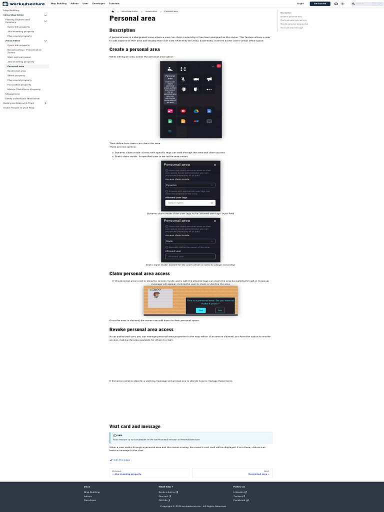 Personal area _ WorkAdventure Documentation | PDF | Tag (Metadata) | Software