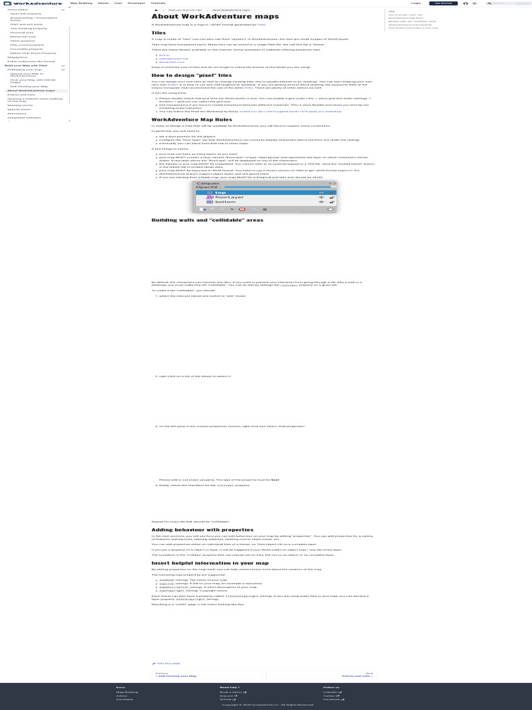 About WorkAdventure maps _ WorkAdventure Documentation | PDF | Software | Computing
