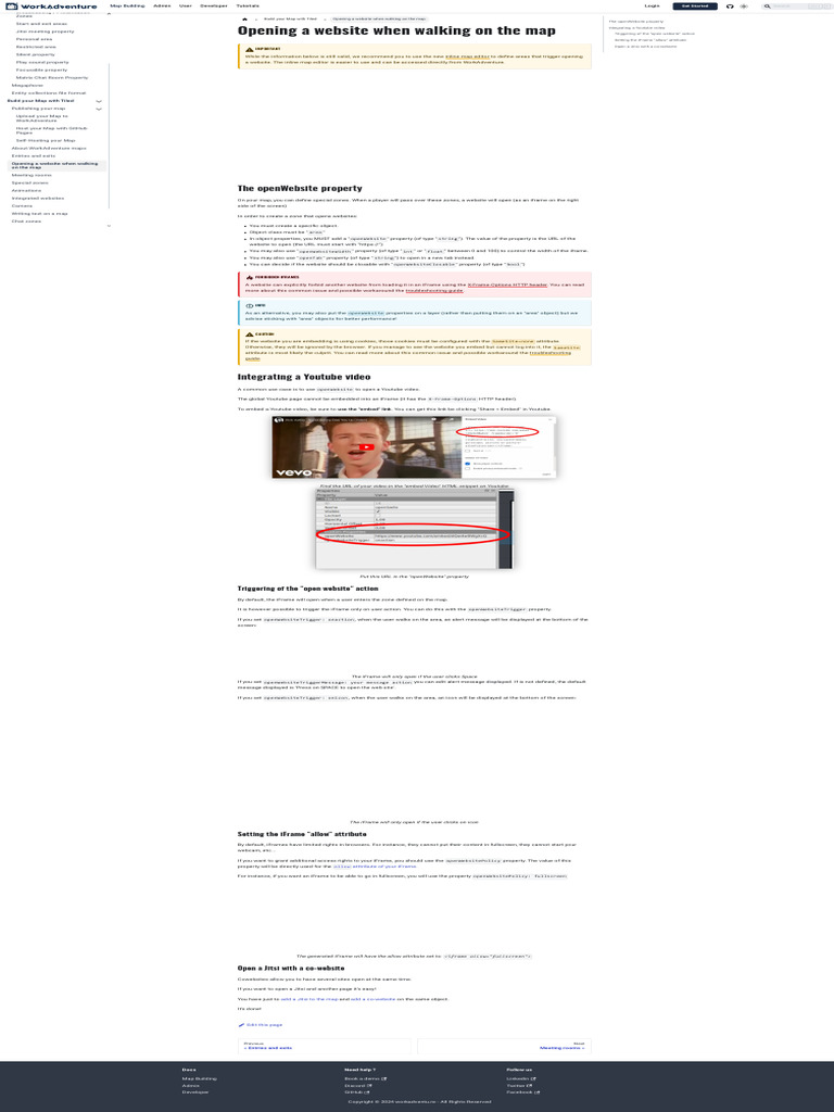 WorkAdventure Map Website Integration Guide | PDF | Html Element | Http ...